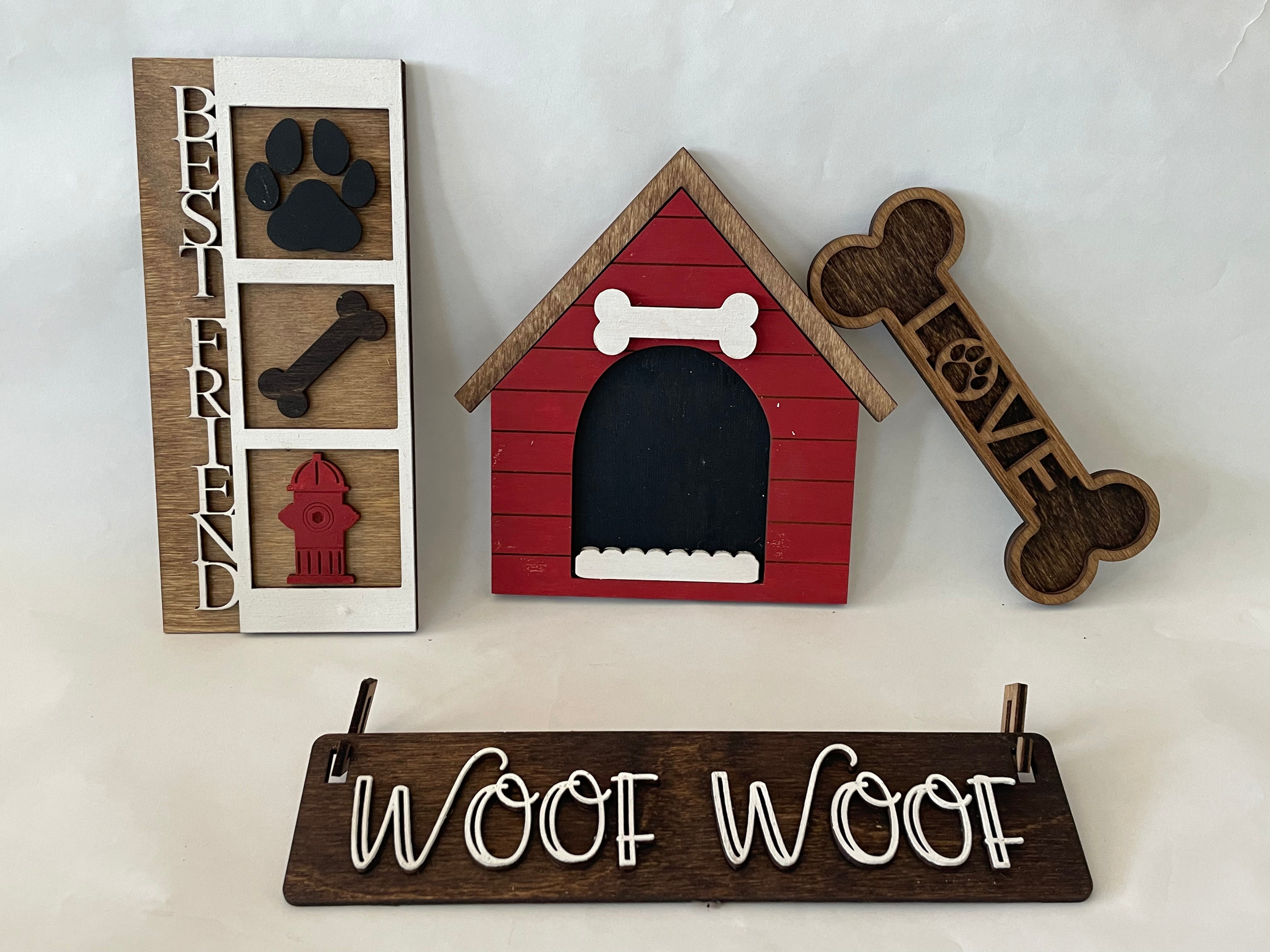 Woof Woof: Doghouse, Bone and Best Friend sign Insert for Wagon – All ...